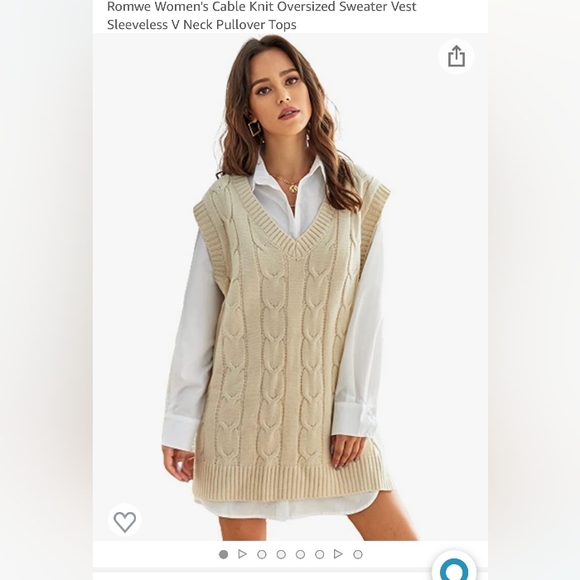 ROMWE | Sweaters | Romwe Size M Cream Sweater Vest | Poshmark